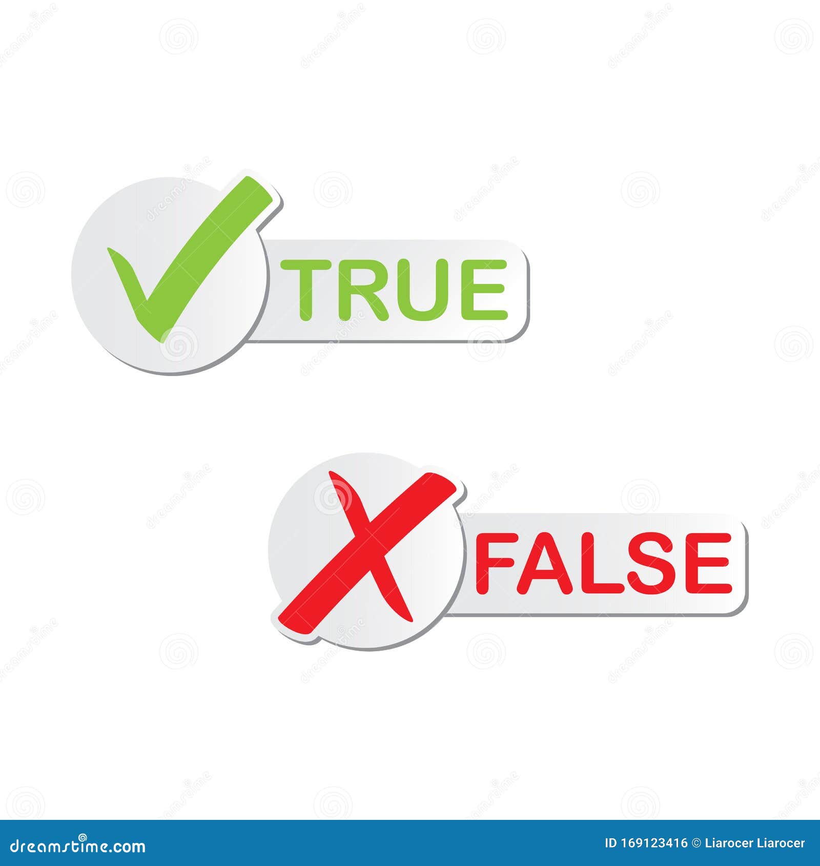 Check Mark Stickers Style Brush. TRUE and FALSE Stock Vector ...