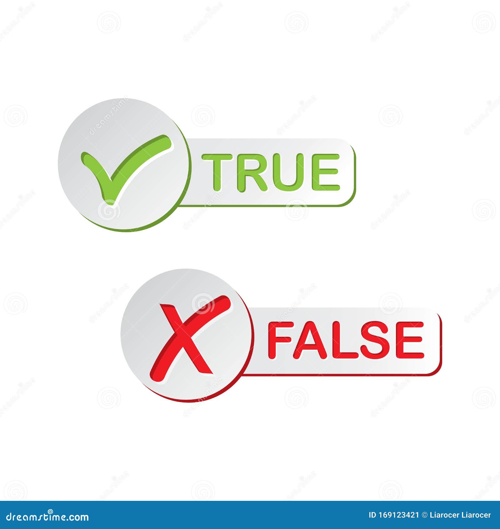 Check Mark Stickers Style Brush. TRUE and FALSE Stock Vector ...