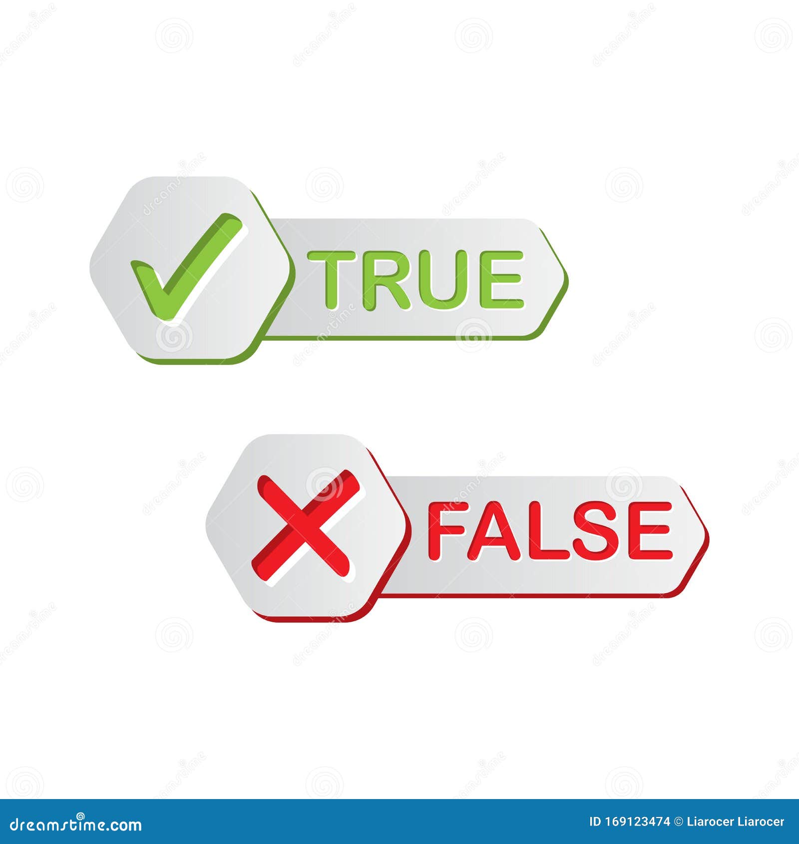 Check Mark Stickers Style Brush. TRUE and FALSE Stock Vector ...