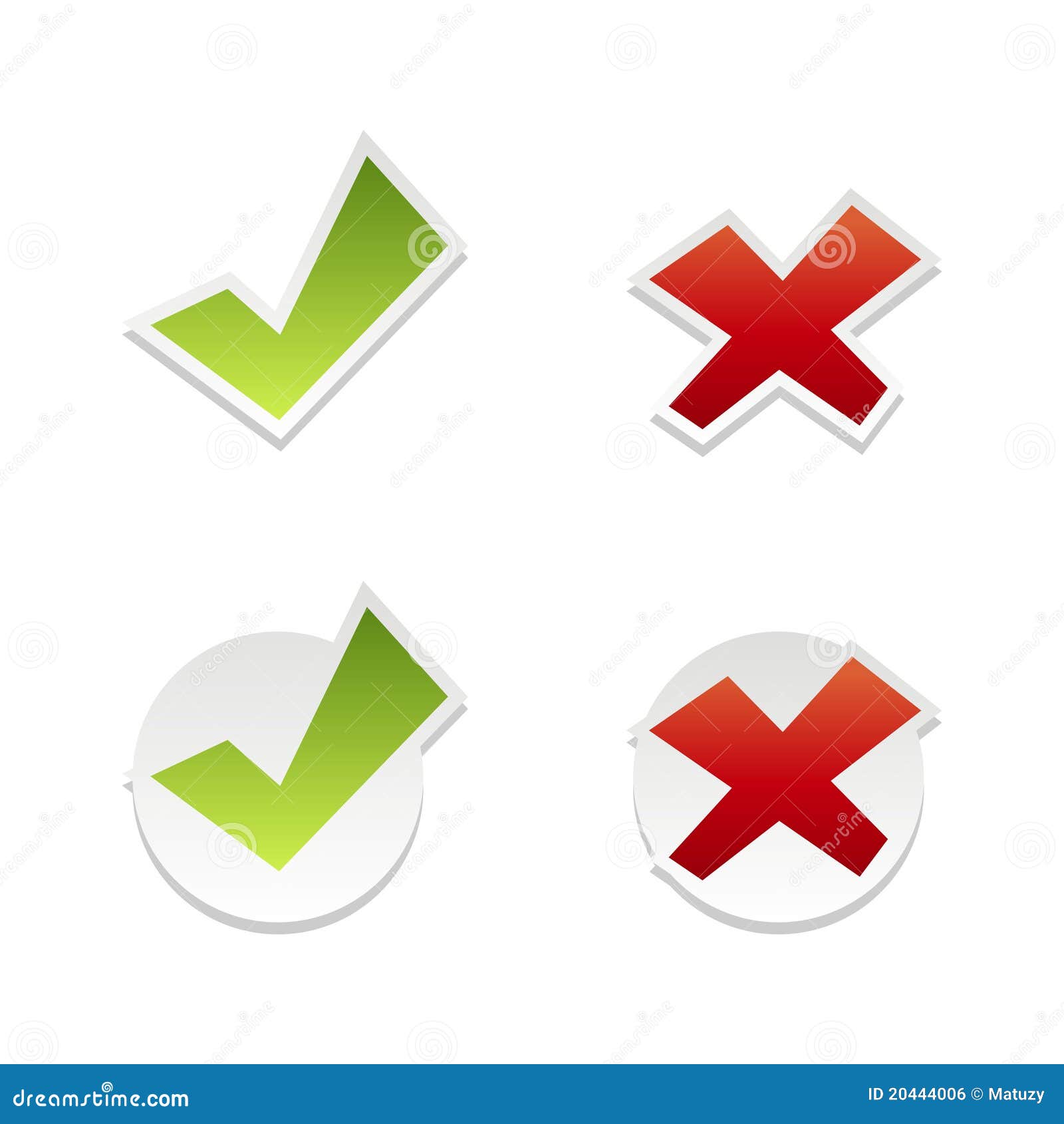 Check Mark Stickers. Vector. Stock Vector - Illustration of cross ...