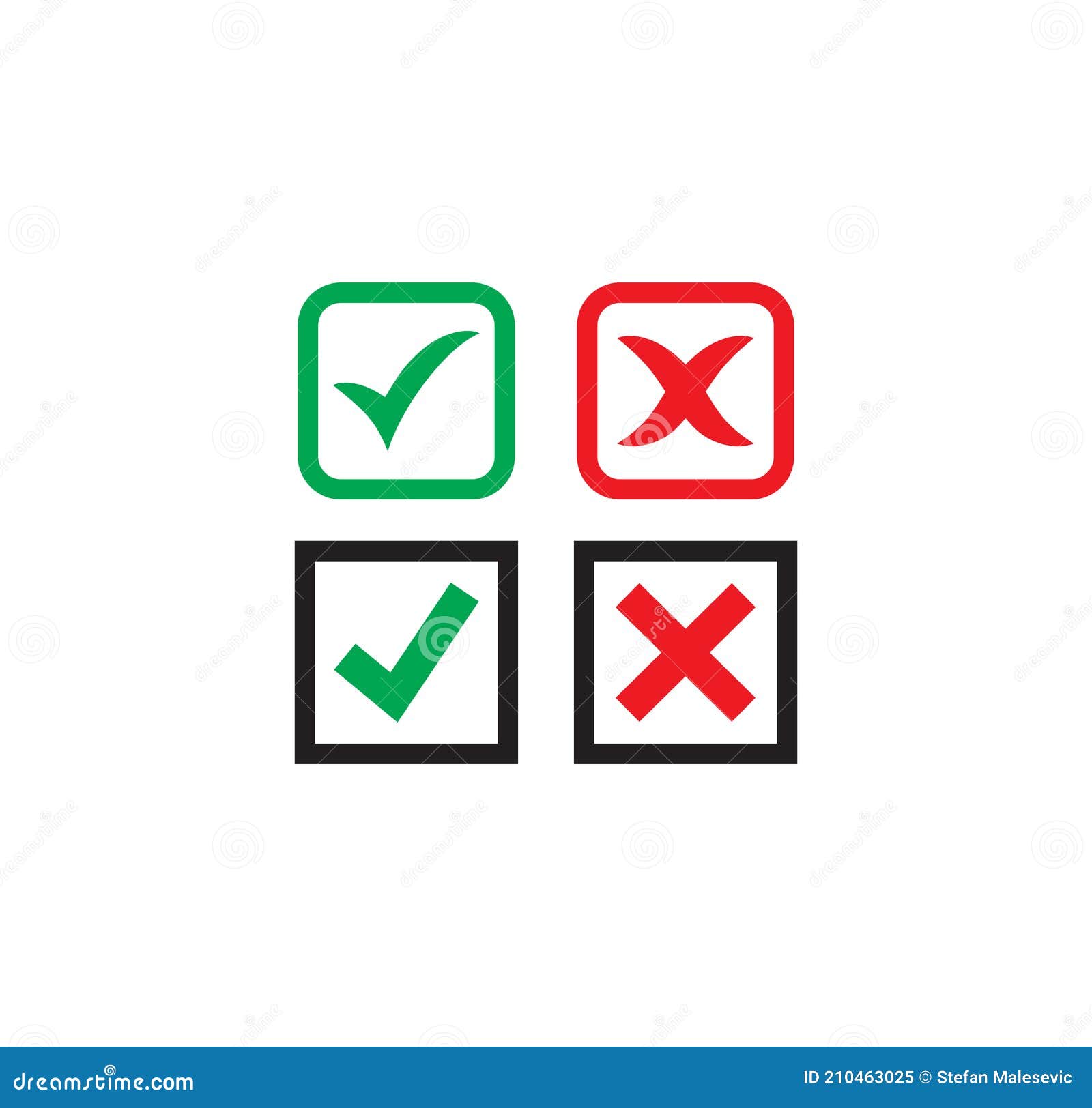 Check mark stickers stock illustration. Illustration of stick - 210463025