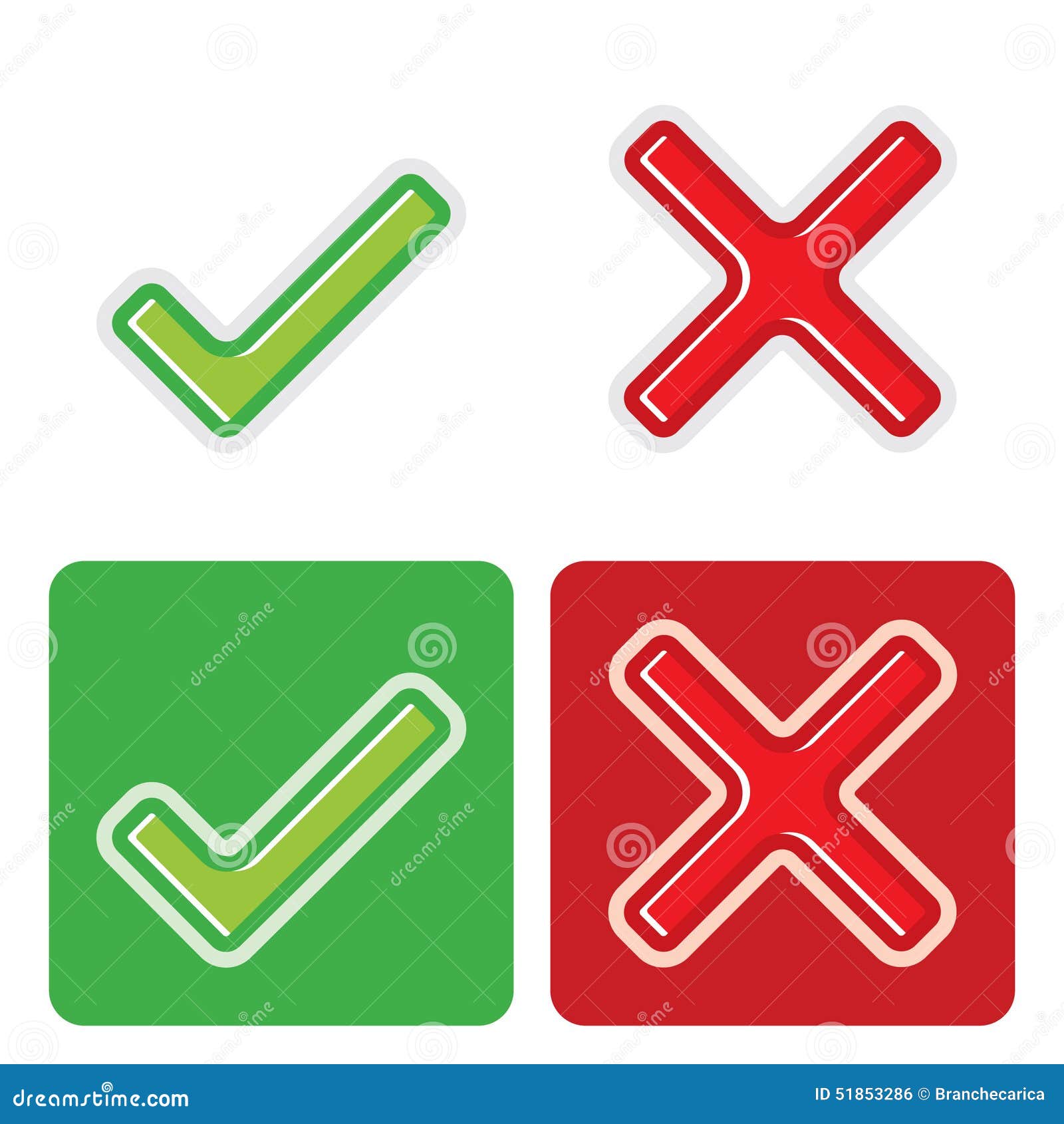 Check mark stickers stock vector. Illustration of right - 51853286