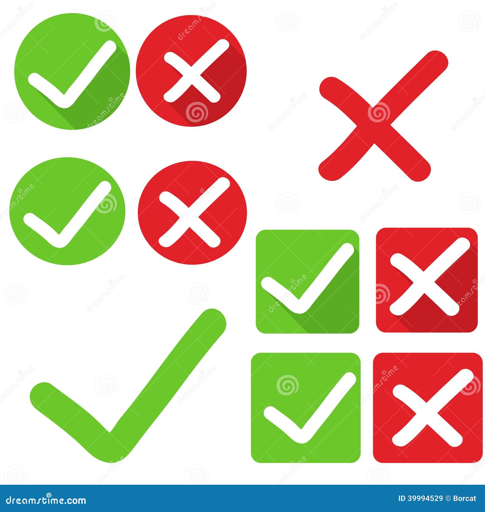 Check Mark Stickers Yes No. Vector Stock Illustration - Illustration of ...