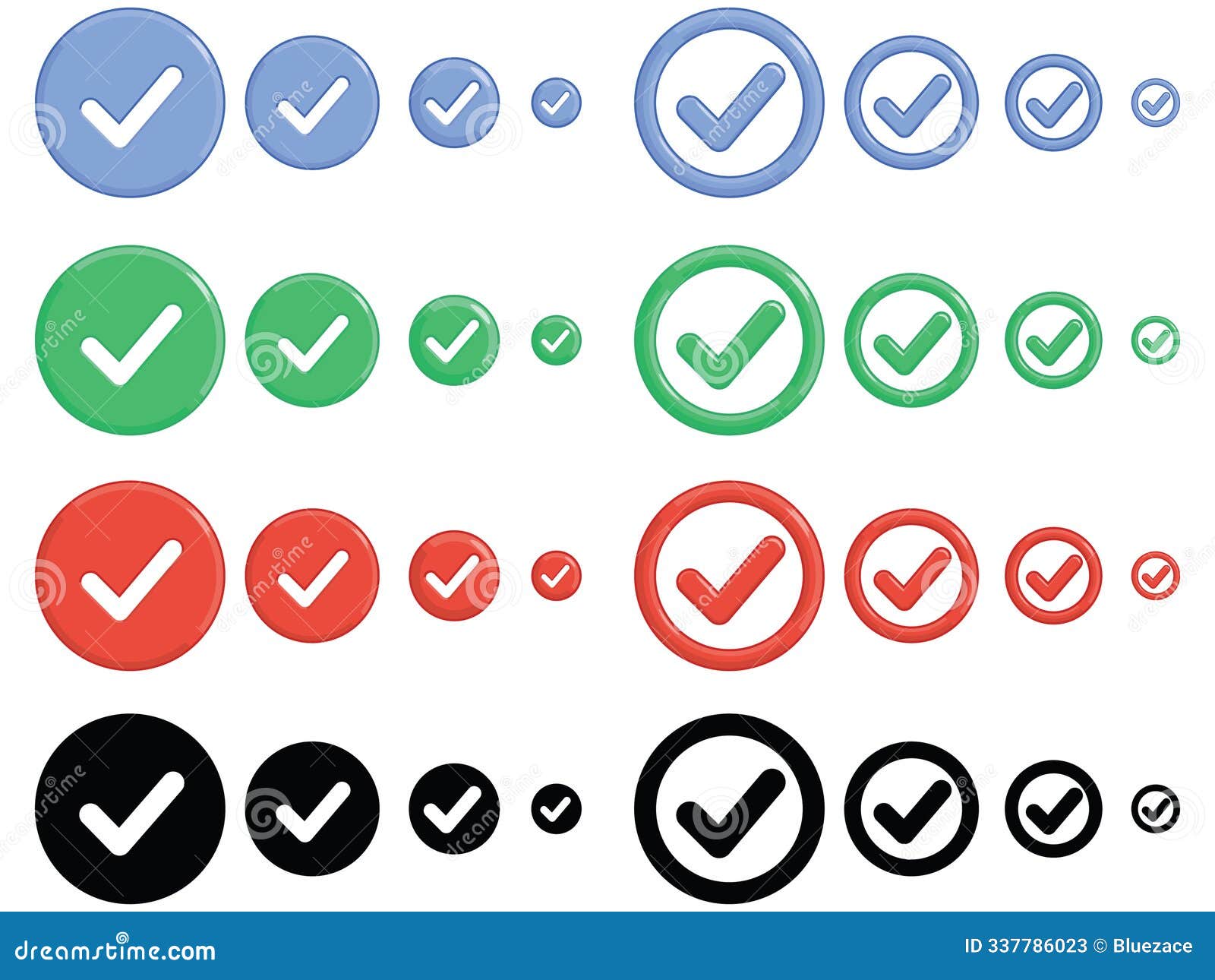 Check Mark Success Approved Circular Symbols Stock Vector ...
