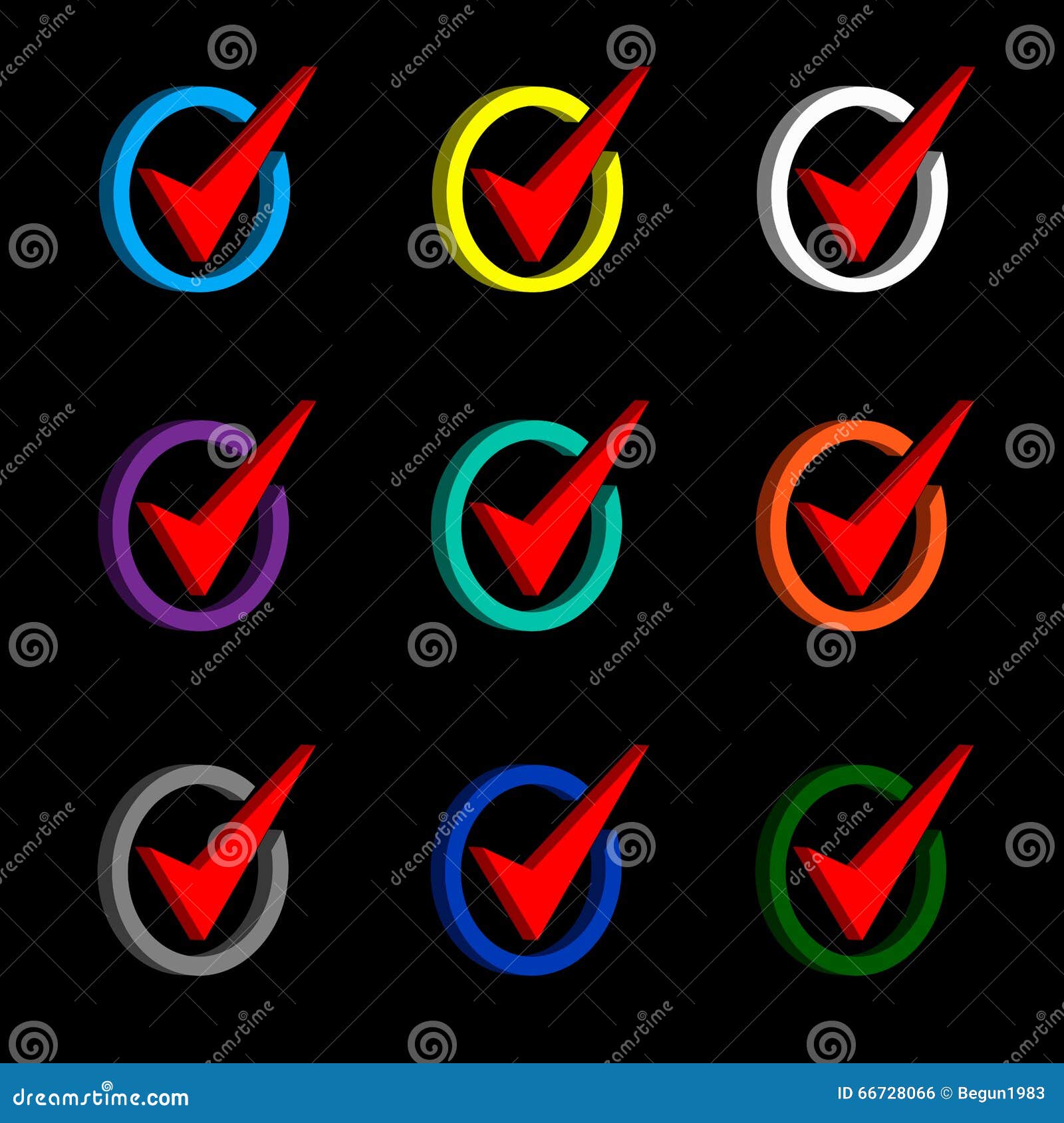 The Check Mark Symbol in Circle Stock Vector - Illustration of design ...