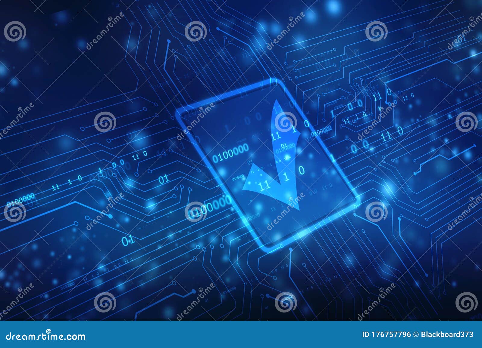 Check Mark Symbol in Digital Background Stock Illustration ...