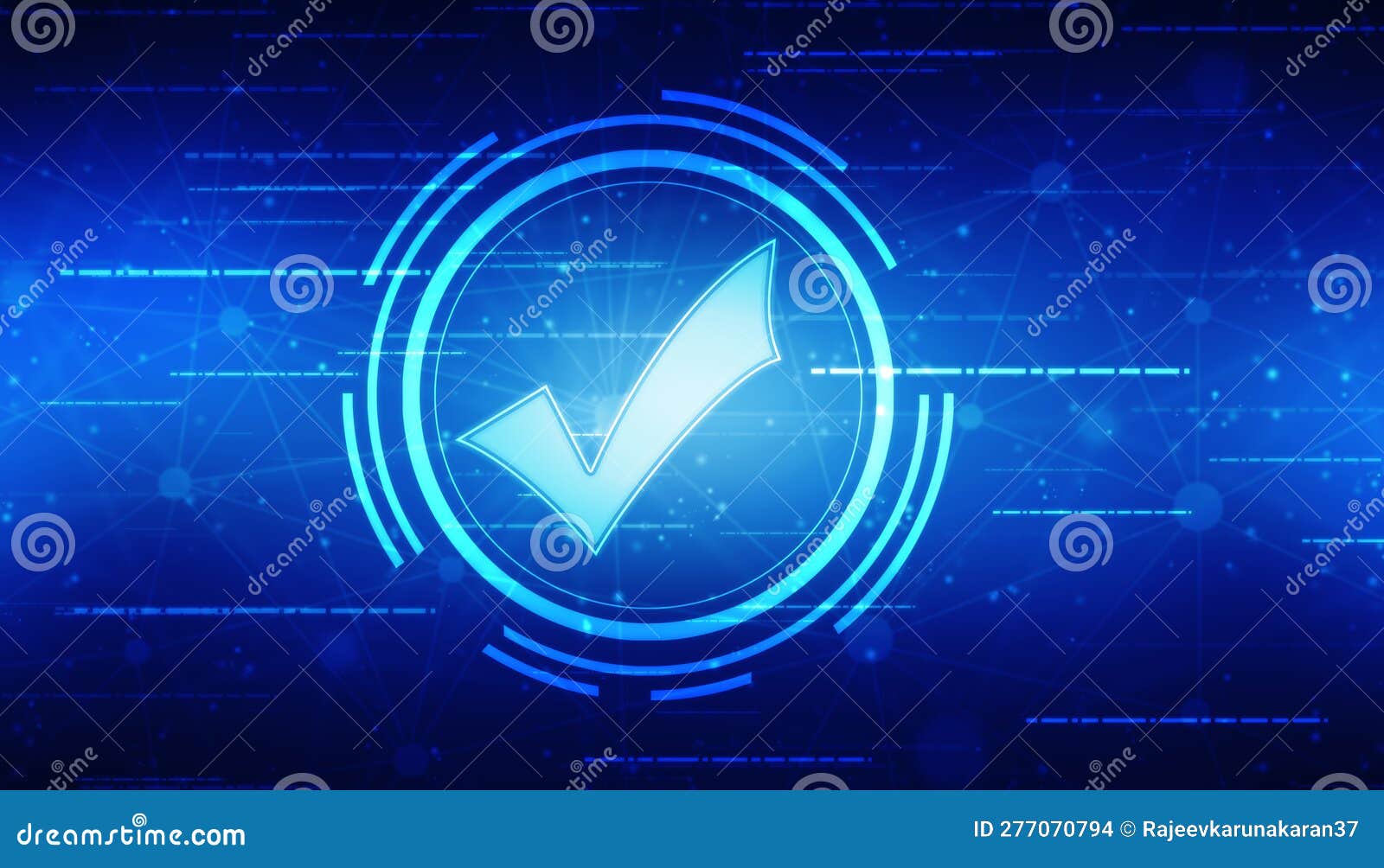 Check Mark Symbol in Digital Background, Tech Futuristic Check Mark ...