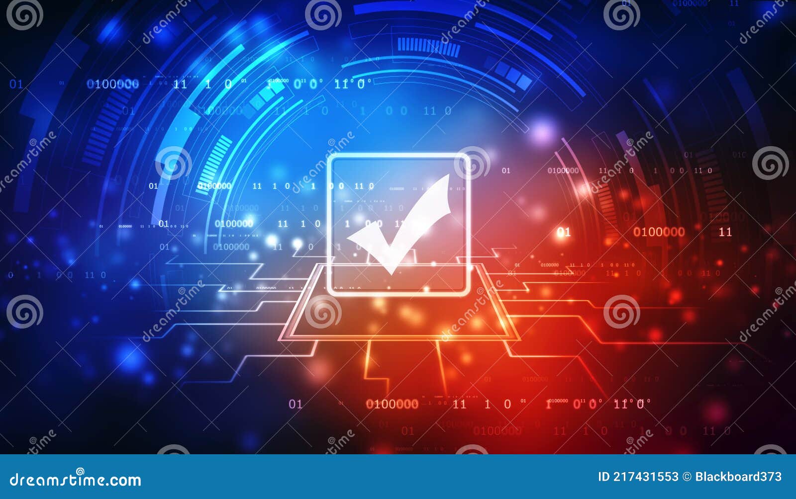 Check Mark Symbol in Digital Background, Technology Abstract Background ...