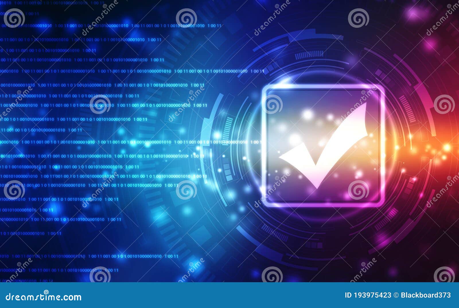 Check Mark Symbol in Digital Background, Technology Abstract Background ...