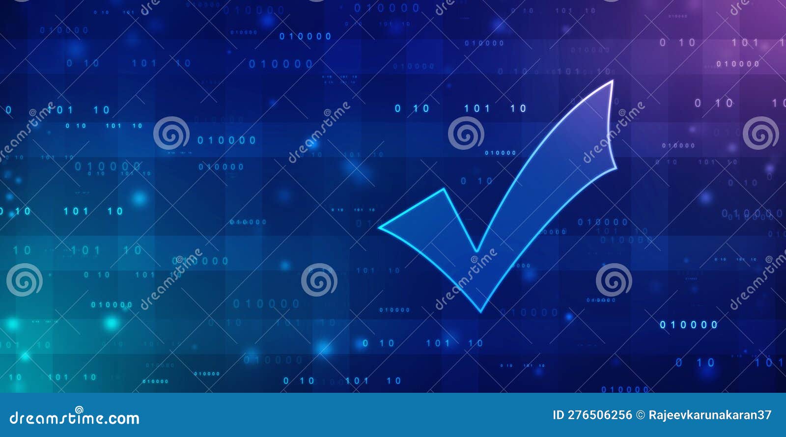 Check Mark Symbol in Digital Background Tech Futuristic Check Mark ...