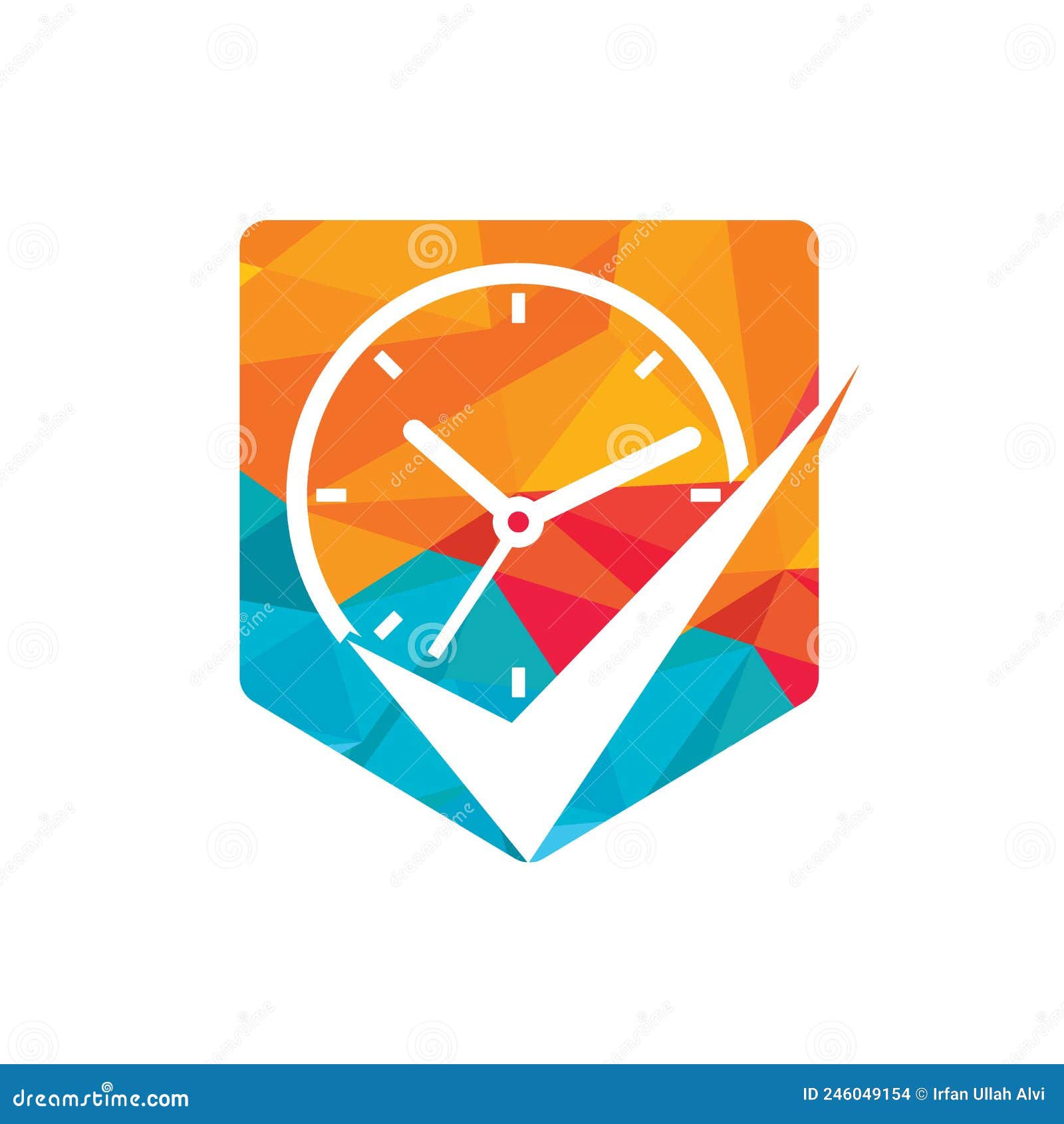 Time Management Vector Logo Template. Check Mark with Clock Icon Vector ...