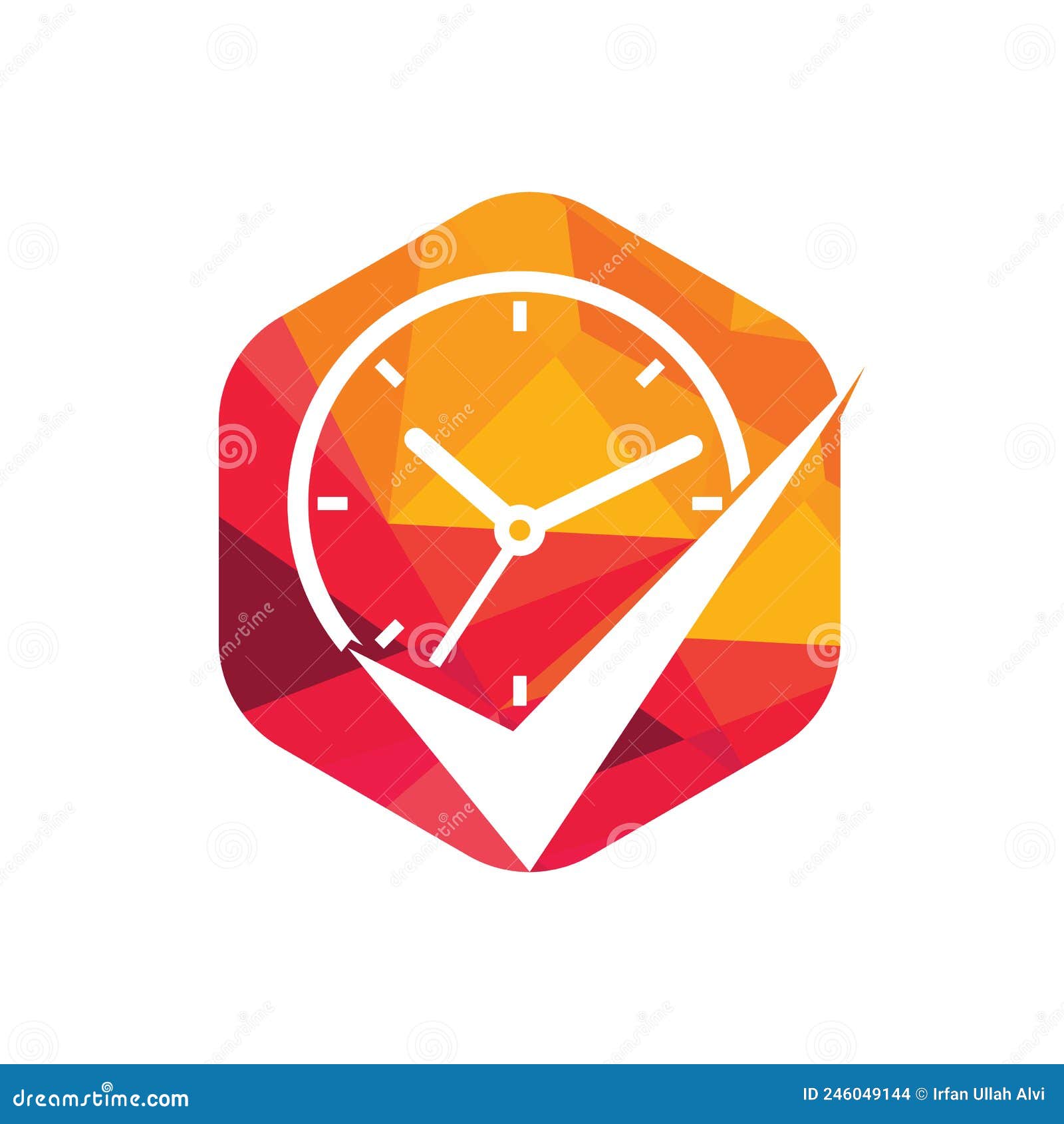 Time Management Vector Logo Template. Check Mark with Clock Icon Vector ...