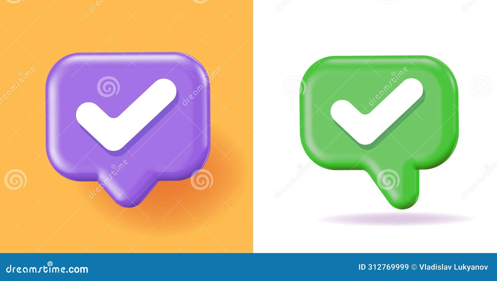 Check Mark Tick Icon 3d Vector Chat Bubble Graphic, Valid Checkmark ...