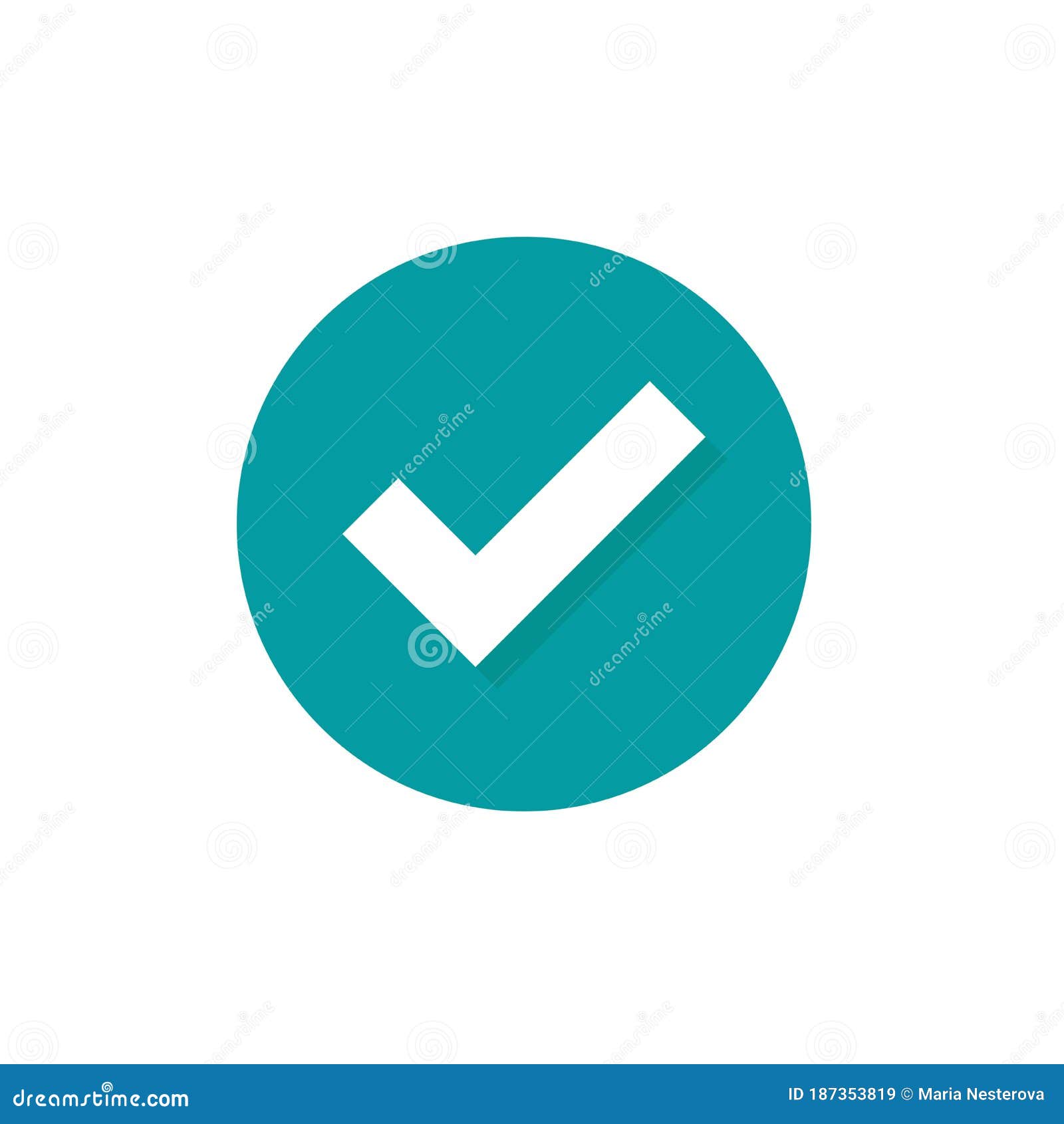 Check Mark. Valid Seal Icon. White Squared Tick with Shadow in Blue ...