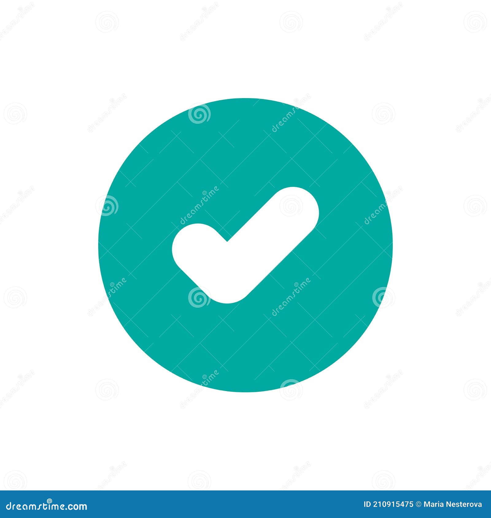 Check Mark. Valid Seal Icon. White Tick in Blue Circle. Flat OK Sticker ...