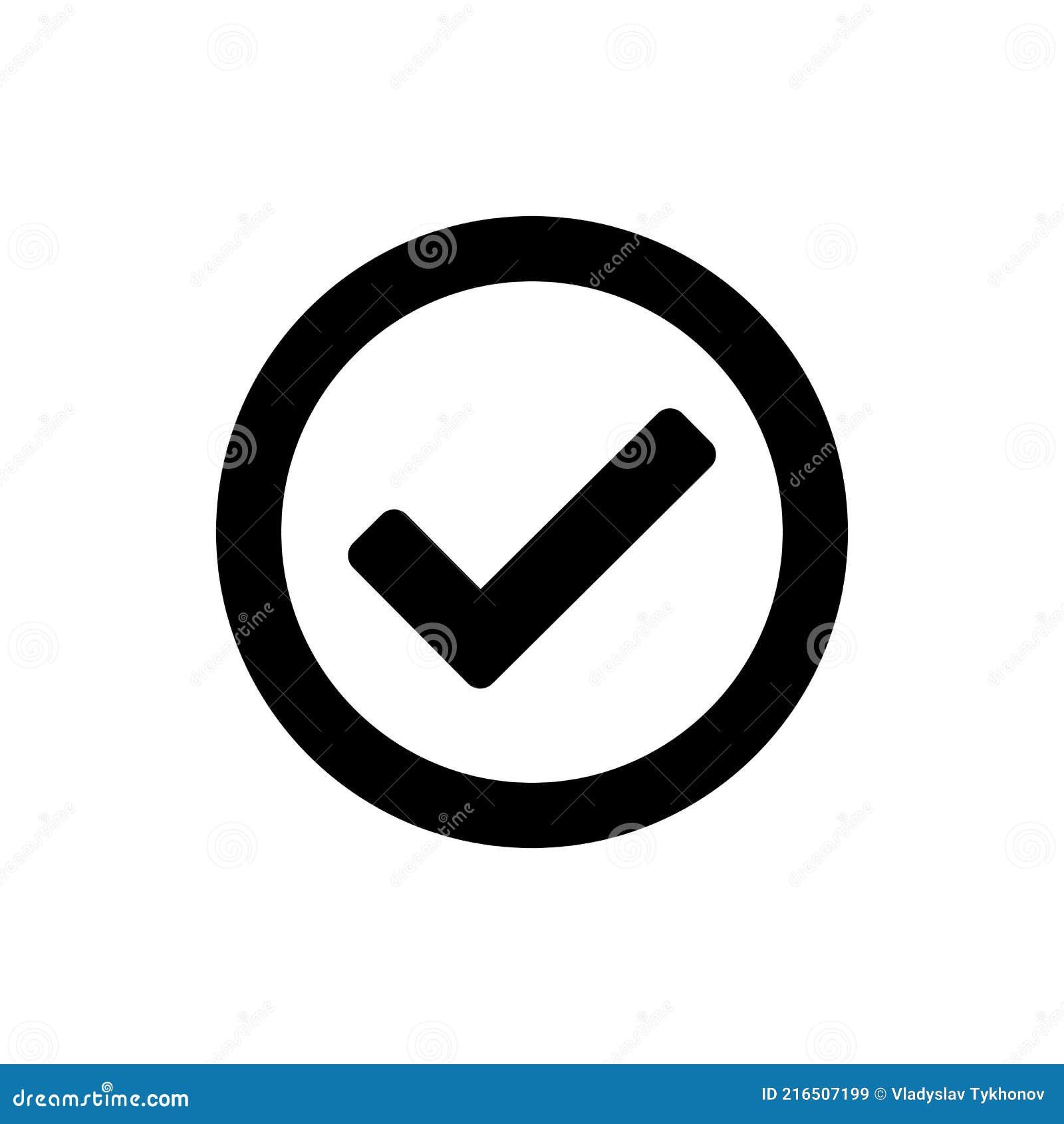 Check Mark Vector Icon. Check Mark in a Circle Black Symbol Isolated ...