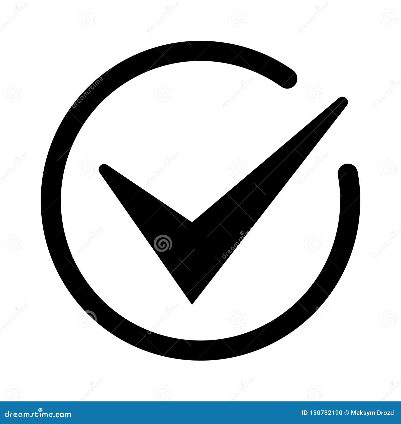Check mark vector icon stock vector. Illustration of agreement - 130782190