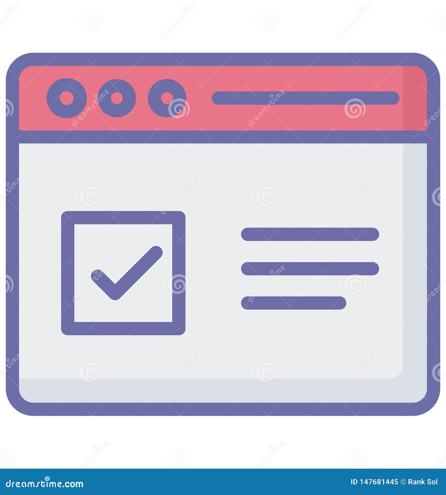Check Mark Vector Related To Web Browser Windows and Fully Editable ...