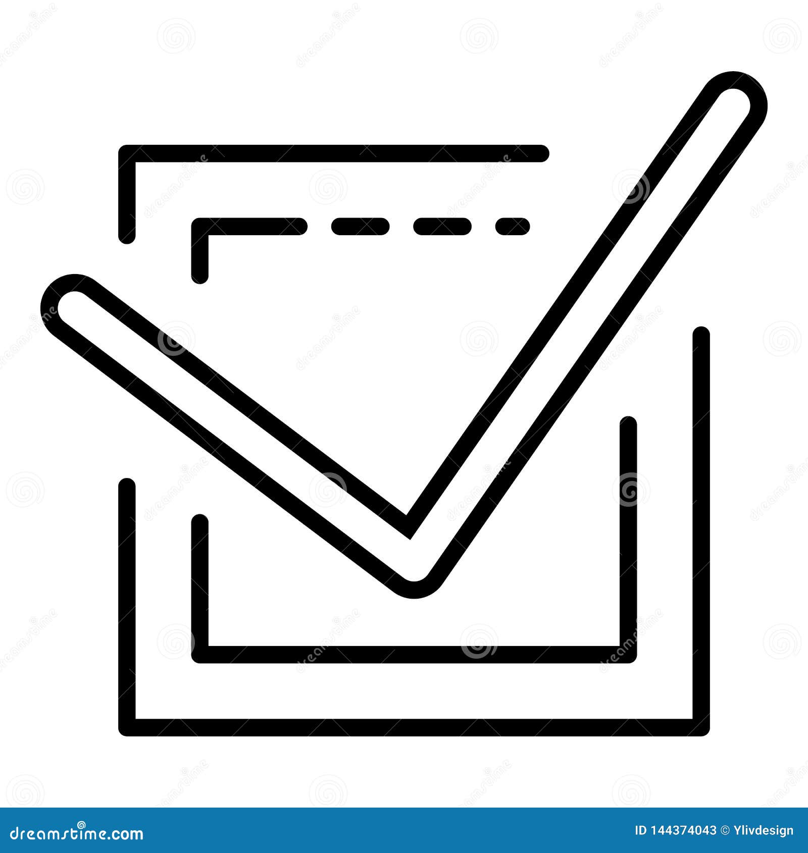 Check Mark Vote Icon, Outline Style Stock Vector - Illustration of ...