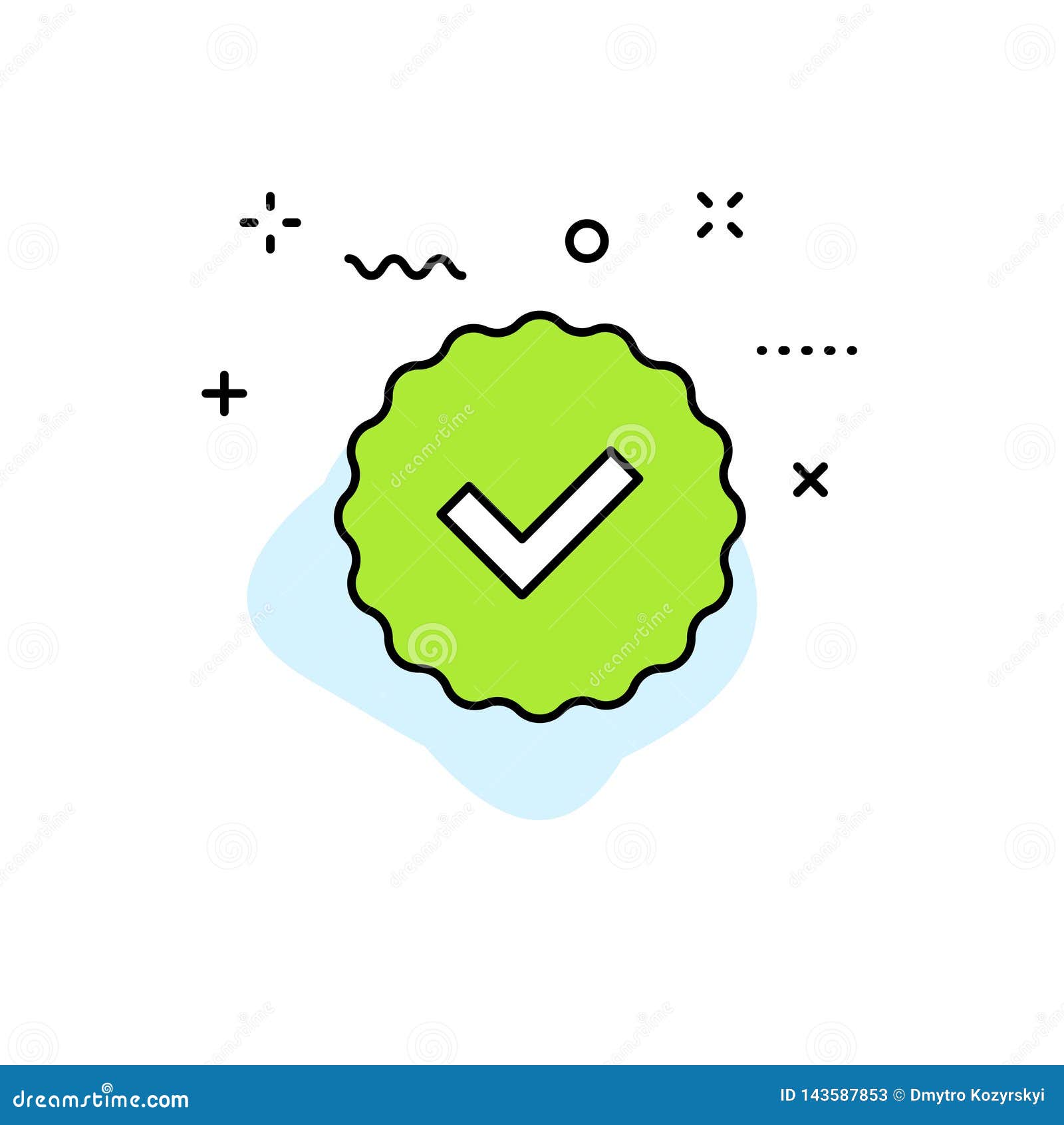 Check Mark Web Icons in Line Style. Stamp, Check List, Verified ...