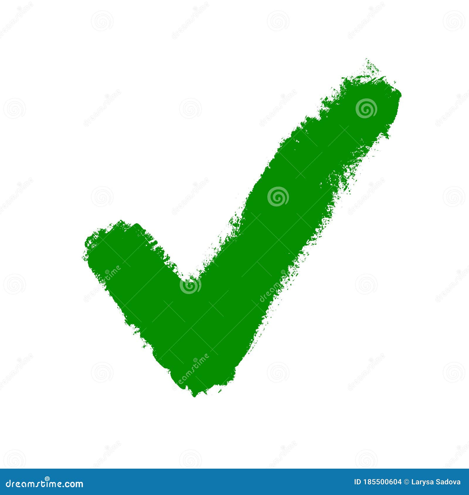 Check Mark on White Background. Tick Icon Grunge Style, Vector ...