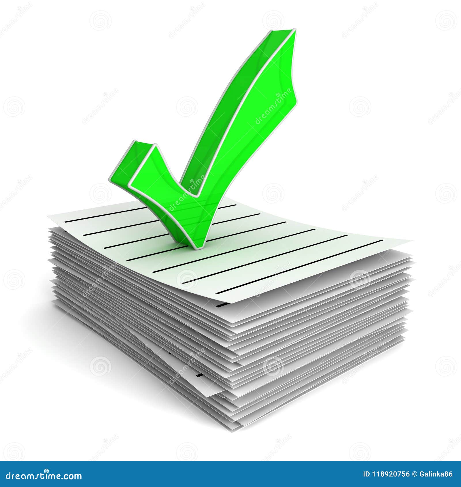 Check Mark and Writing Paper Stock Illustration - Illustration of ...