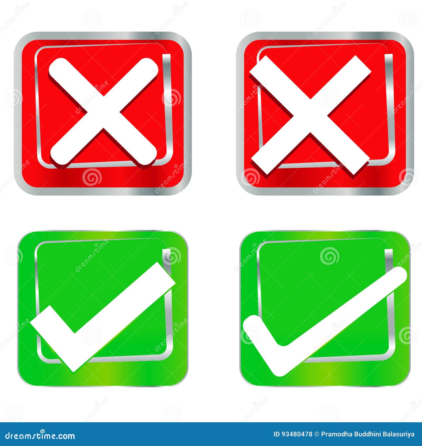 Check Mark, Wrong Mark Icons Stock Vector - Illustration of graphic ...