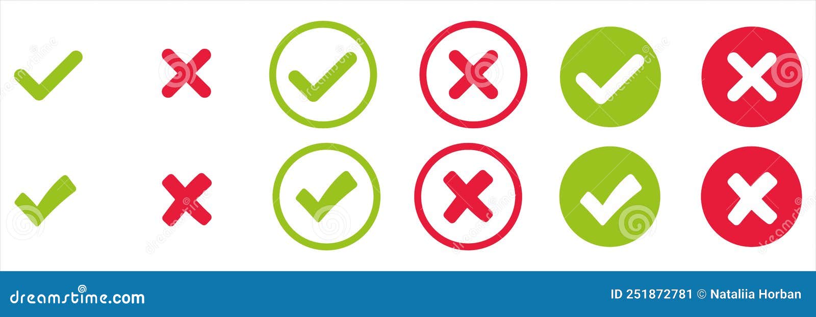 Round Checkmark And Crossmark Icon. Vector. | CartoonDealer.com #239362900