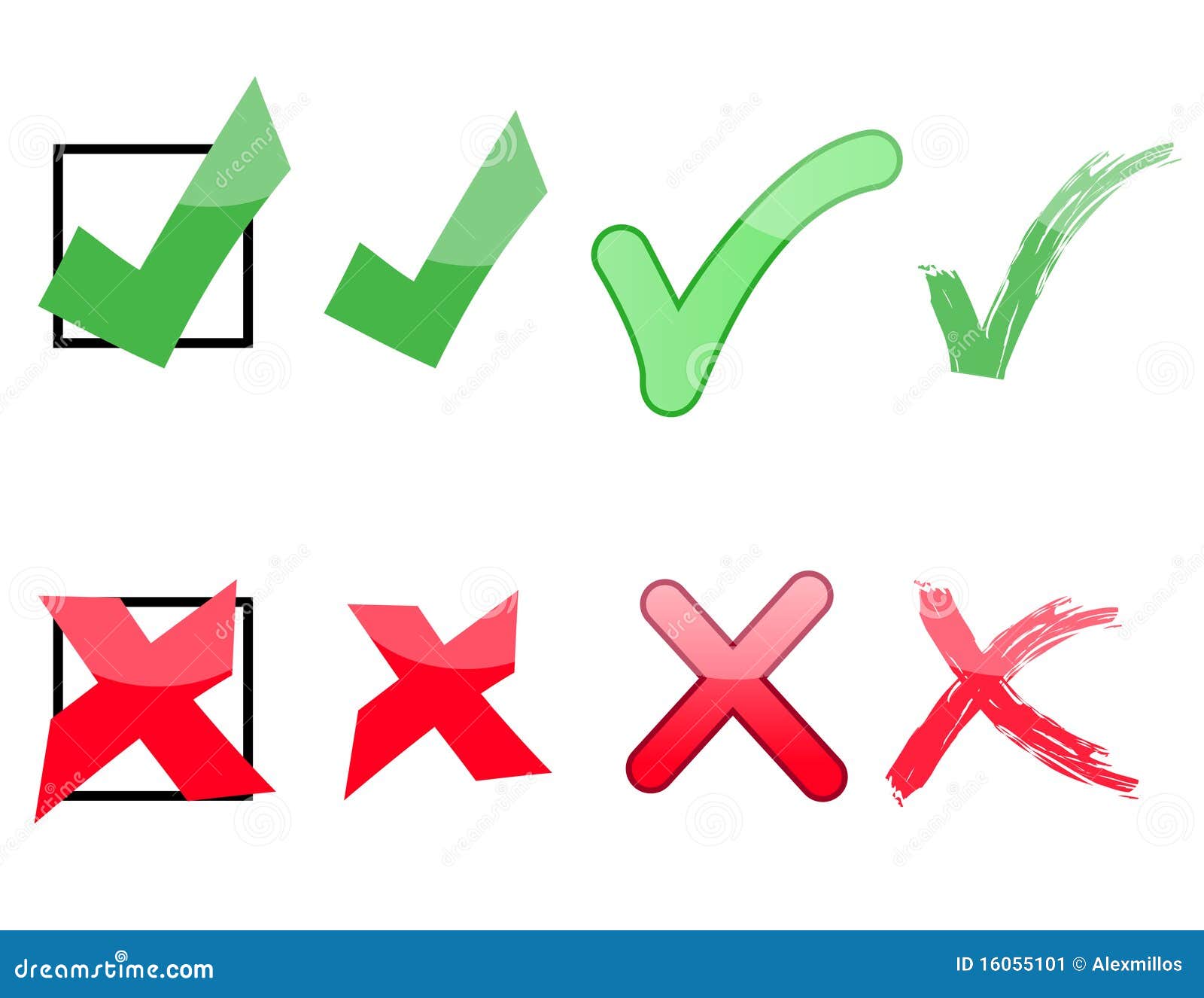 Check and X marks stock vector. Illustration of tick - 16055101