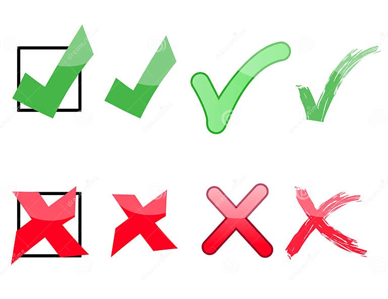 Check and X marks stock vector. Illustration of tick - 16055101