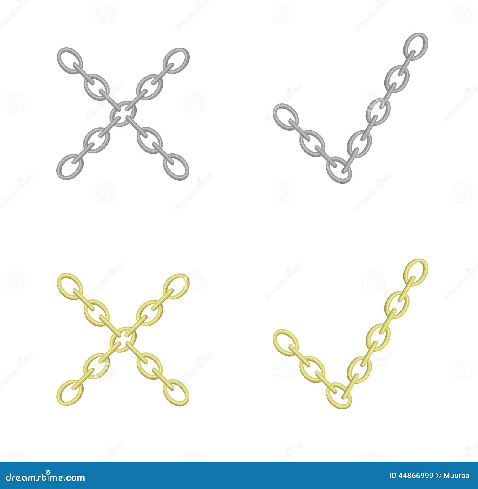 Check Marks Created from Chain Stock Vector - Illustration of cancel ...