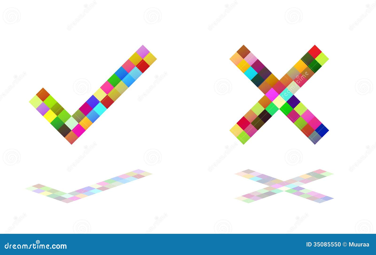 Check marks stock vector. Illustration of color, denied - 35085550