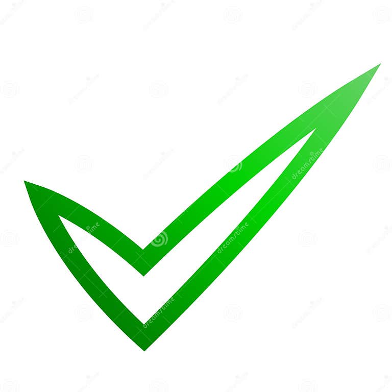 Check Marks - Green Gradient Outline Tick Icon - Vector Stock Vector ...