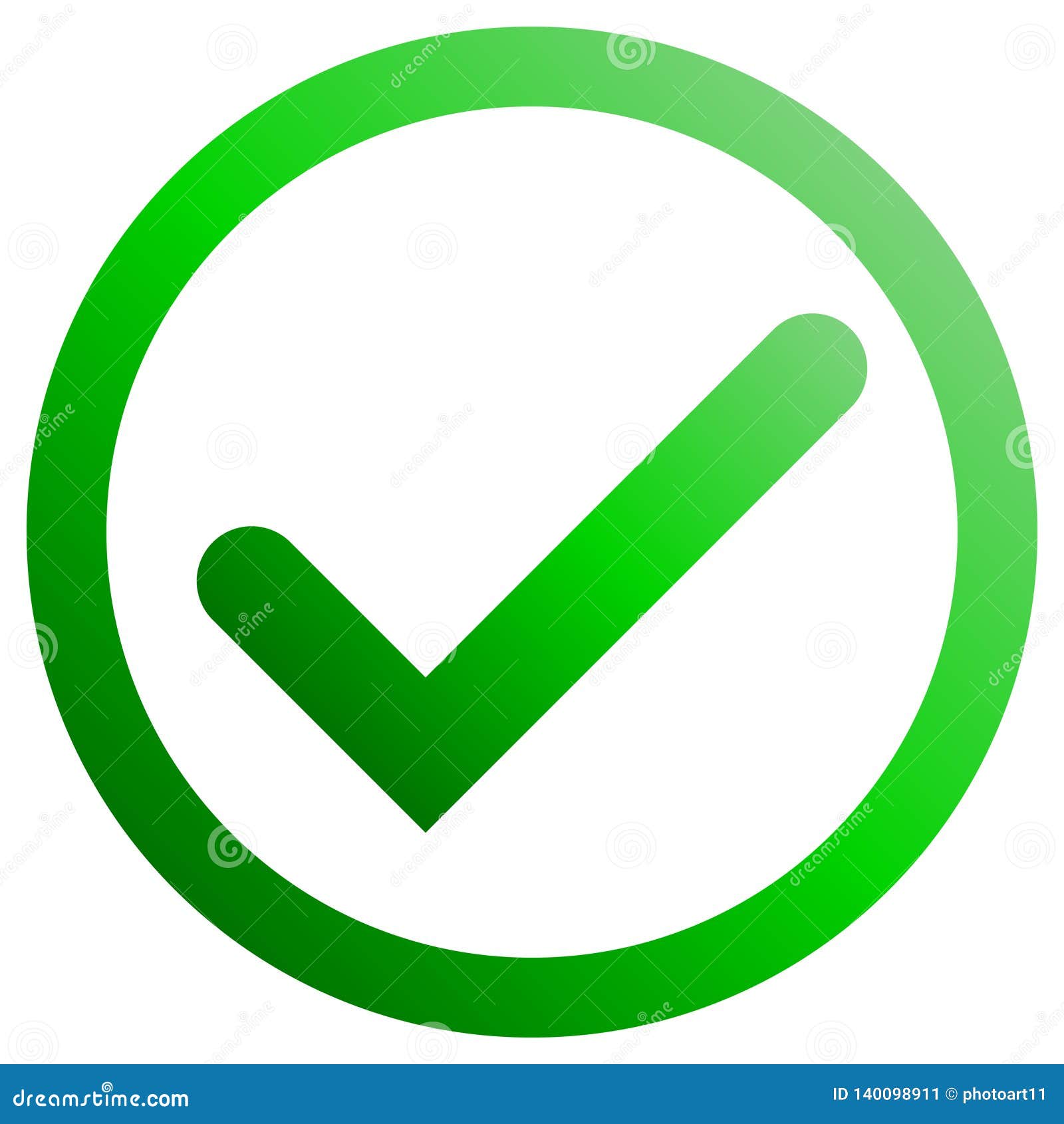Check Marks - Green Gradient, Tick Icon Inside of Circle - Vector Stock ...