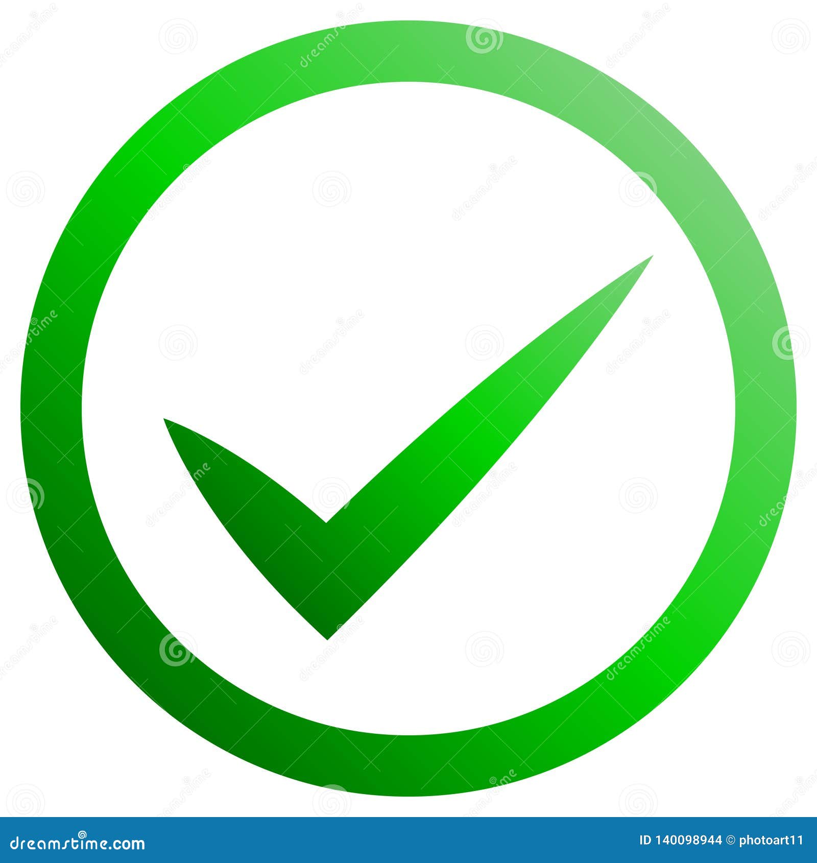 Check Marks - Green Gradient, Tick Icon Inside of Circle - Vector Stock ...