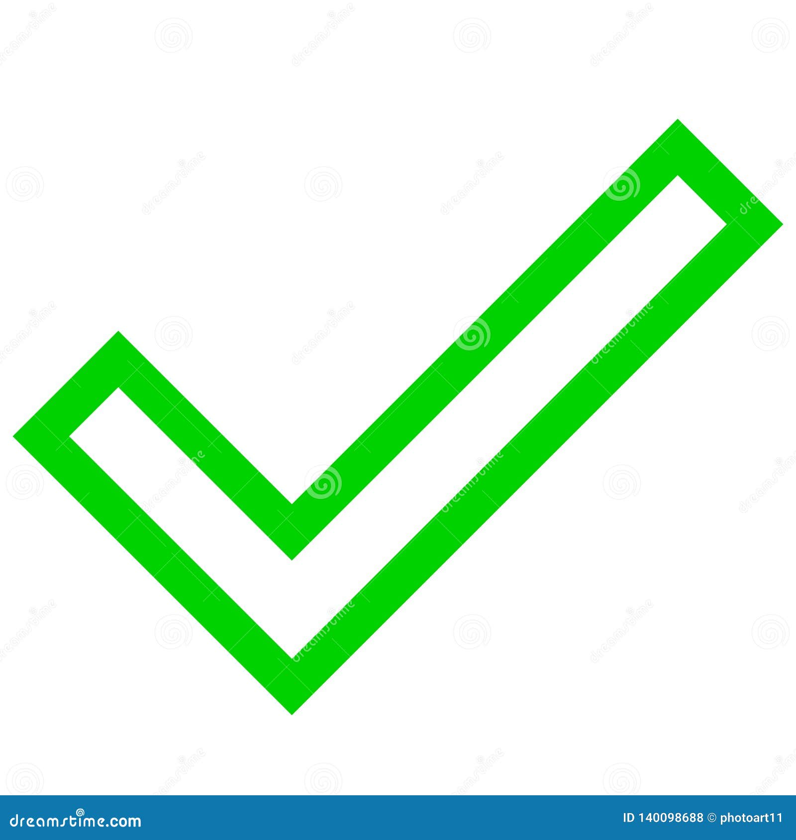 Check Marks - Green Tick Icon Simple Outline - Vector Stock Vector ...