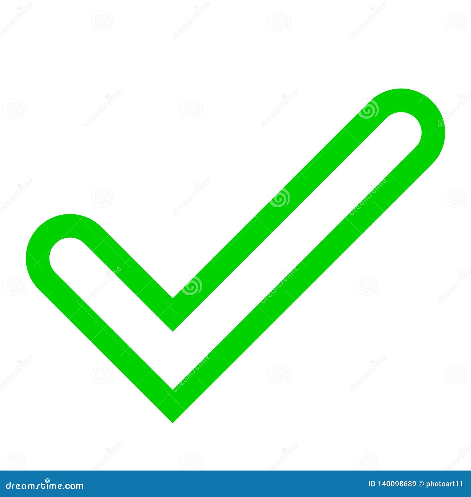 Check Marks - Green Tick Icon Simple Outline - Vector Stock Vector ...