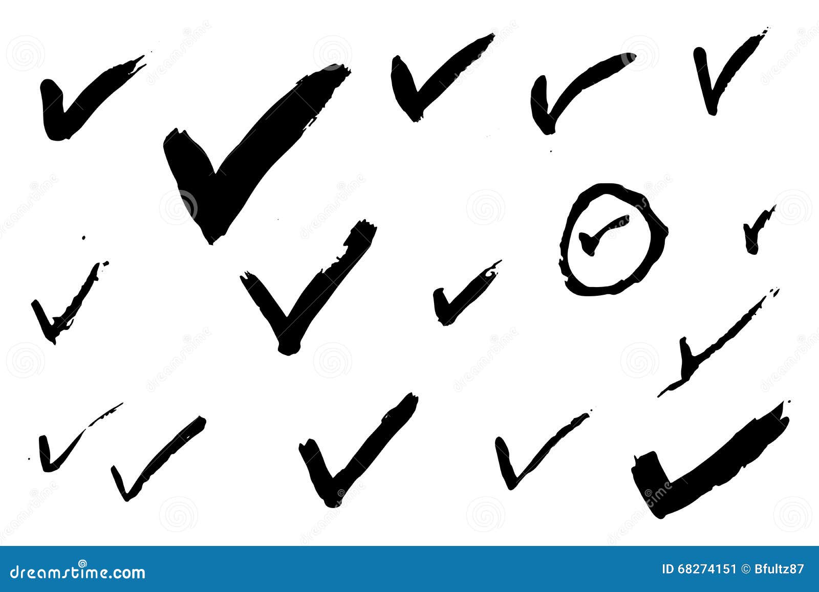 Check Marks - Hand Painted Marks Stock Vector - Illustration of ...