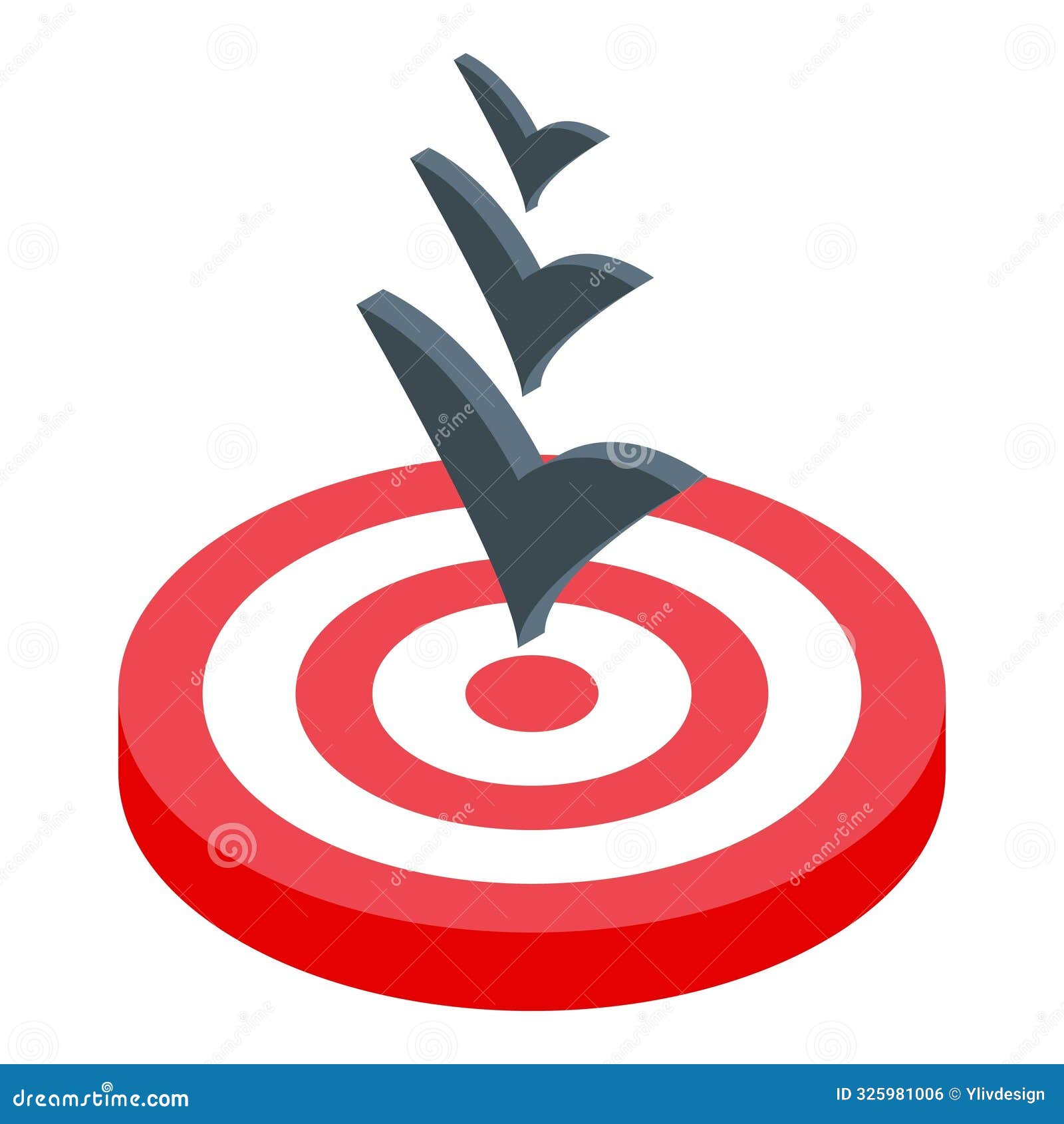 Check Marks Hitting Center of Target Achieving Business Goals Stock ...