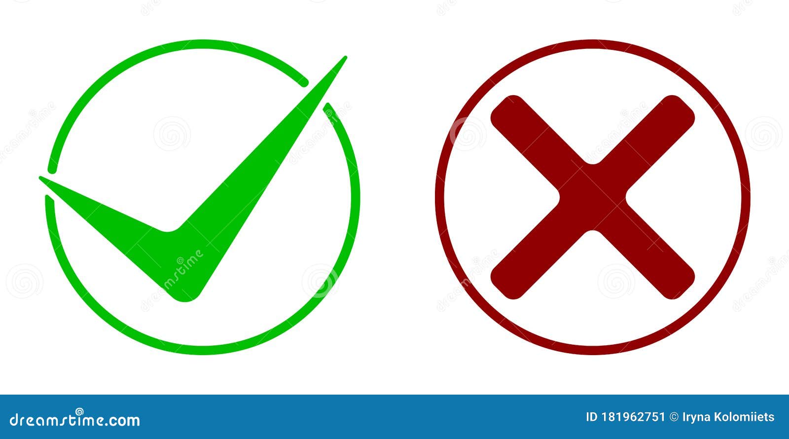 Check Marks Icons. the Green Right and Red Wrong Symbol. the Right and ...