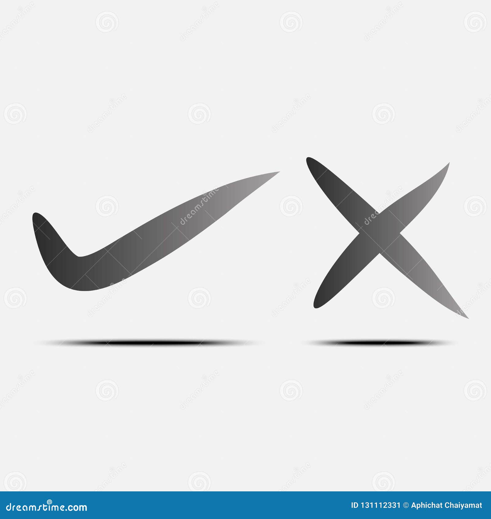 Check Marks Icons, Right and Wrong Choices Stock Illustration ...