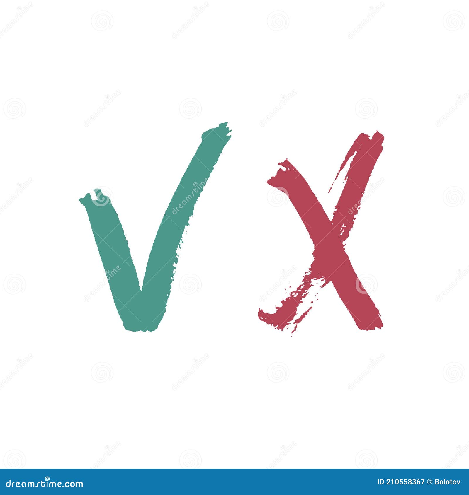 Check Marks. Painted by Brush Stock Vector - Illustration of bold ...