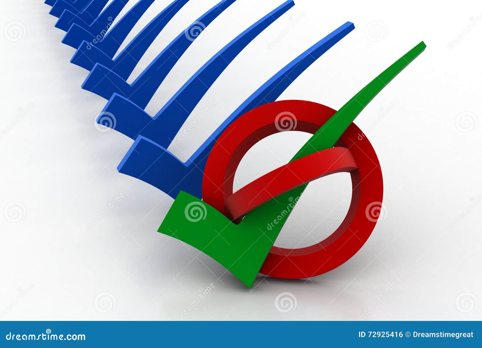 Check Marks in Prohibition Sign Stock Illustration - Illustration of ...