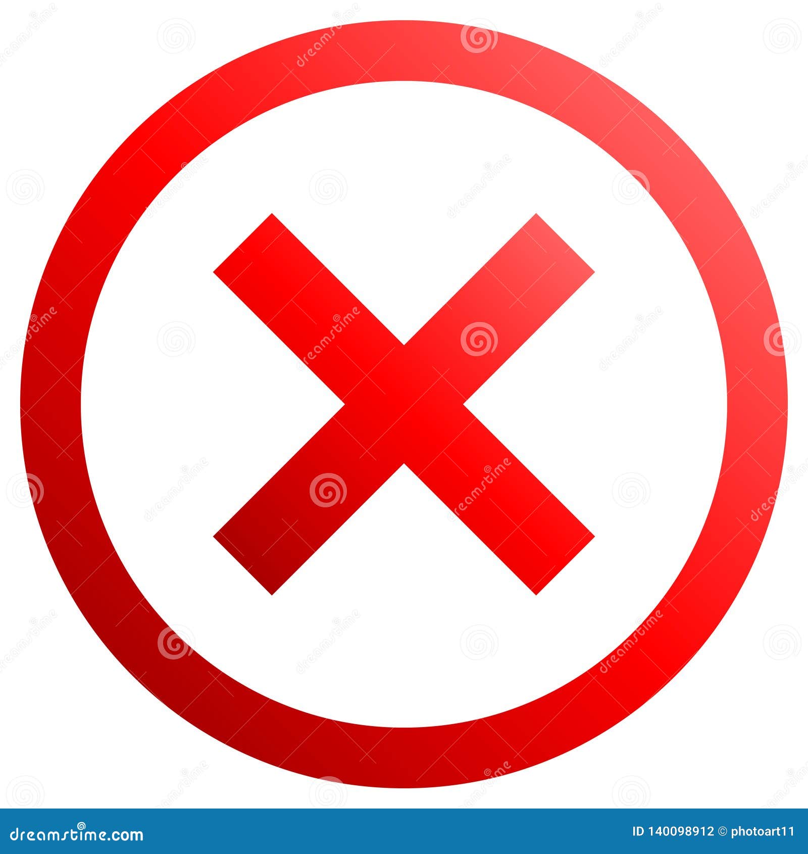 Check Marks - Red Gradient, Cross Icon Inside of Circle - Vector Stock ...