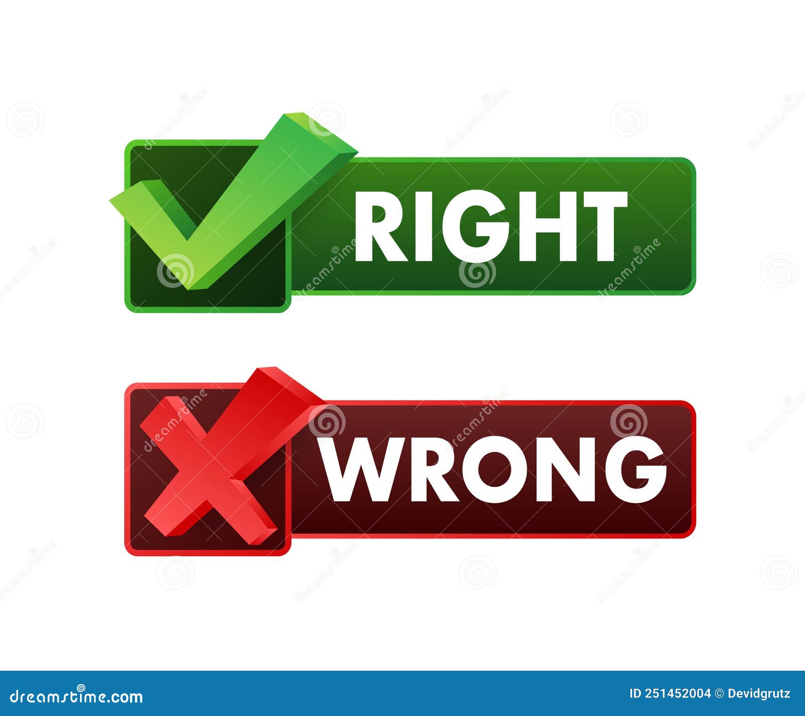 Check Marks Right, Wrong Yes and No, Check Mark Icon Symbol. Vector ...