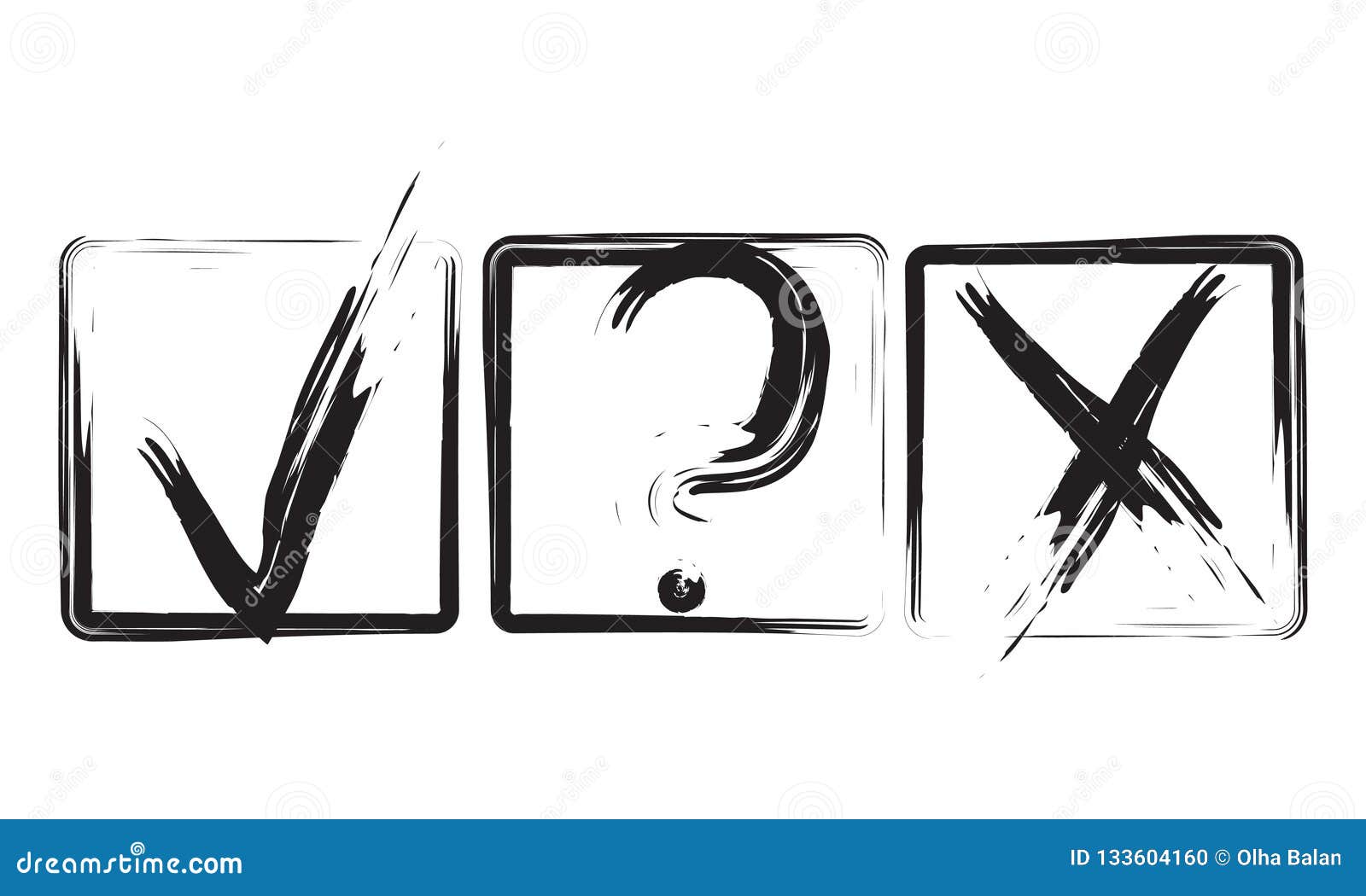 Check Marks Set stock vector. Illustration of brush - 133604160