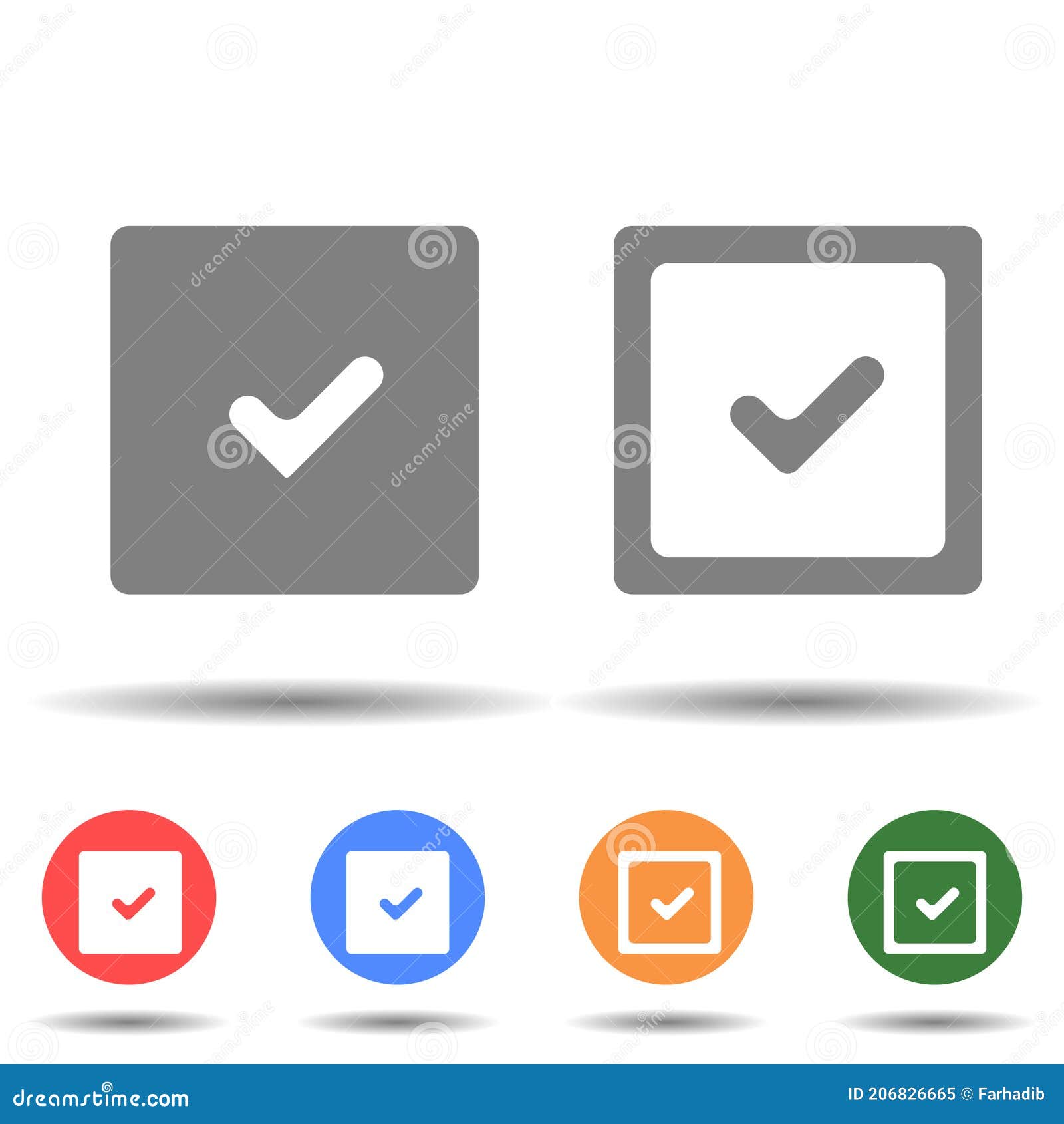 Check Marks Ticks in the Box Icon Vector Stock Vector - Illustration of ...