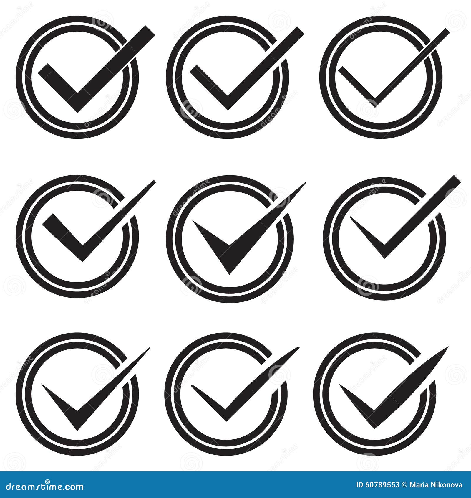 Check marks or ticks stock vector. Illustration of checkbox - 60789553