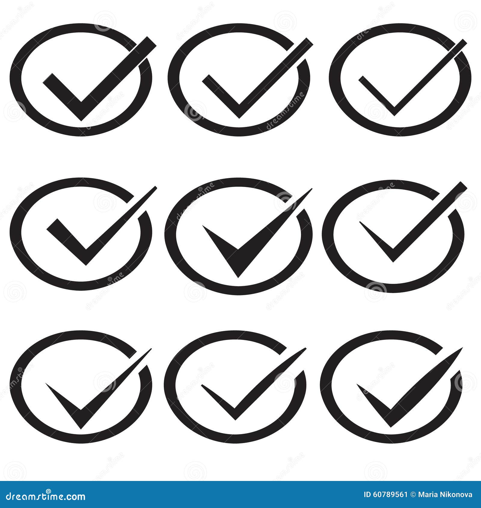 Check marks or ticks stock vector. Illustration of completion - 60789561