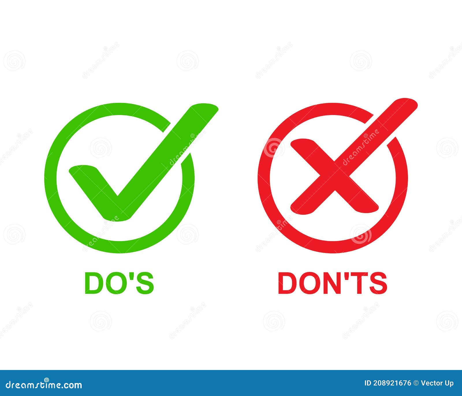Check Marks Ui Button with Dos and Donts. Flat Simple Style Trend ... Check Marks Ui Button with Dos and Donts. Flat Simple Style Trend ...
